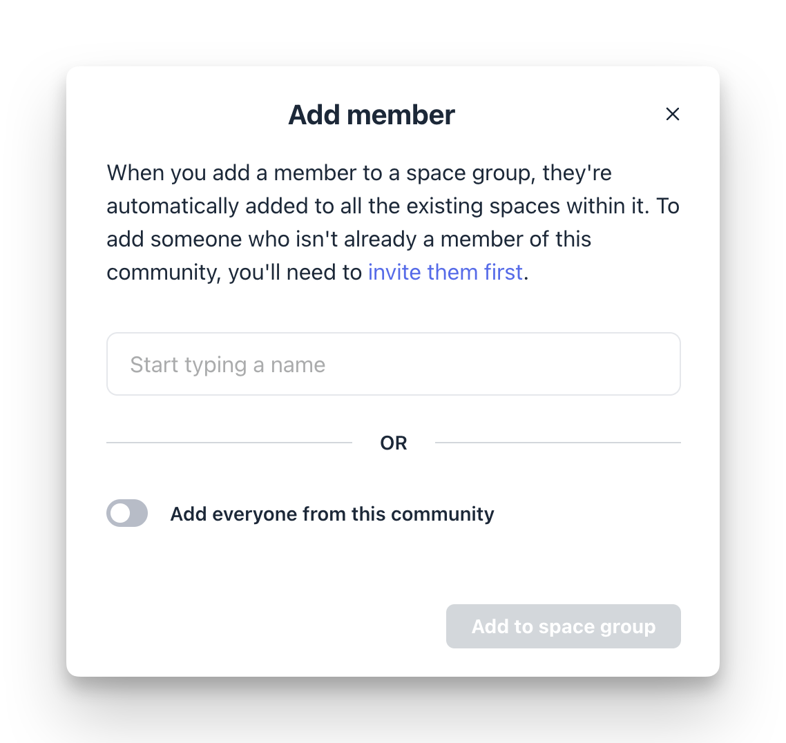 Add existing members to spaces or space groups | Circle Knowledge Base