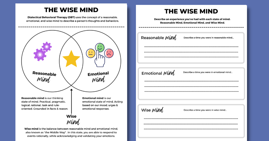 Dbt Wise Mind Activities Free Printable Wise Mind Worksheet Collection