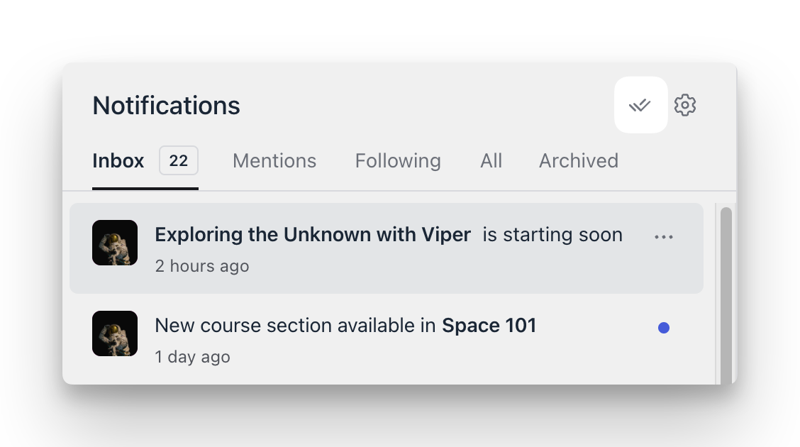 Manage your in-app notifications | Circle Knowledge Base
