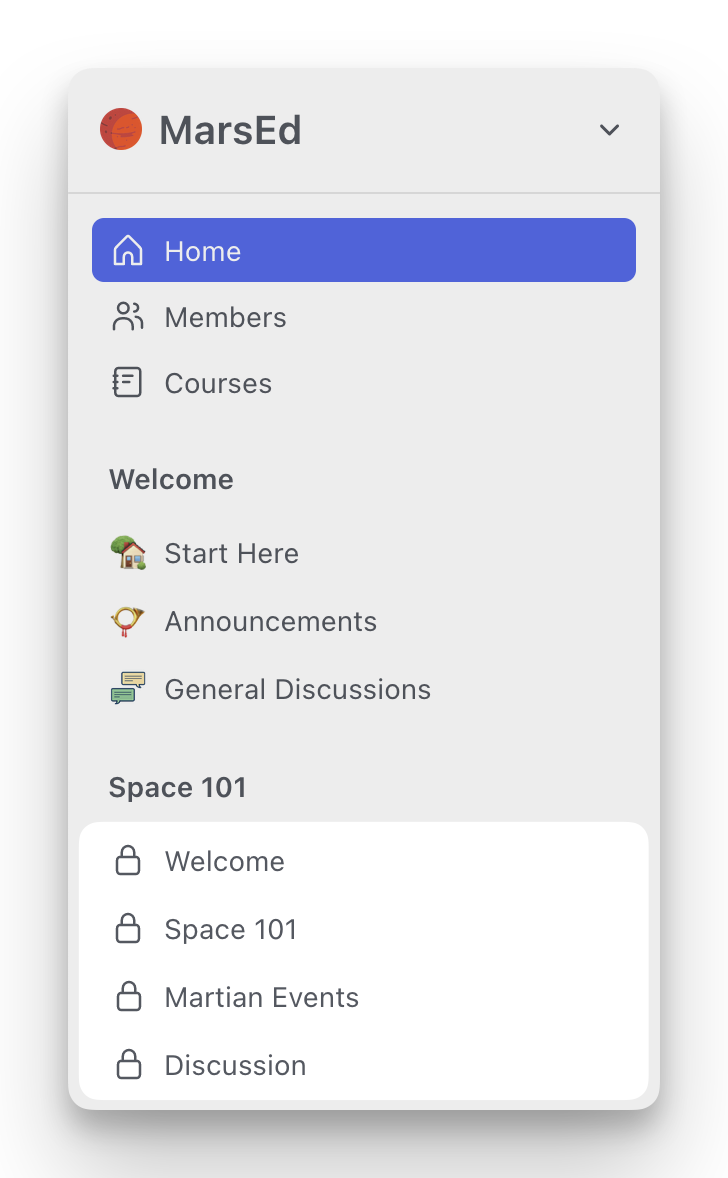 Display a lock icon to non-members of a private space | Circle Knowledge Base