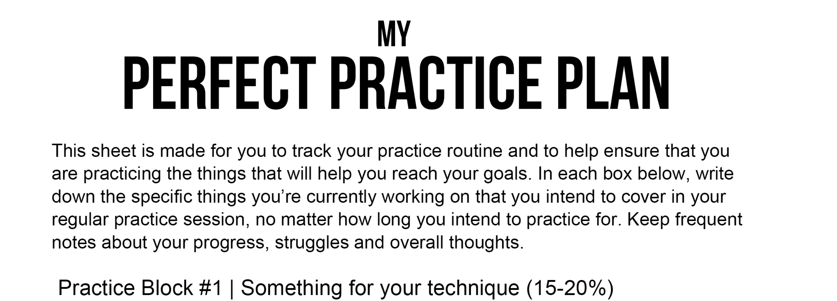 The Perfect Practice Plan Worksheet | Better Piano